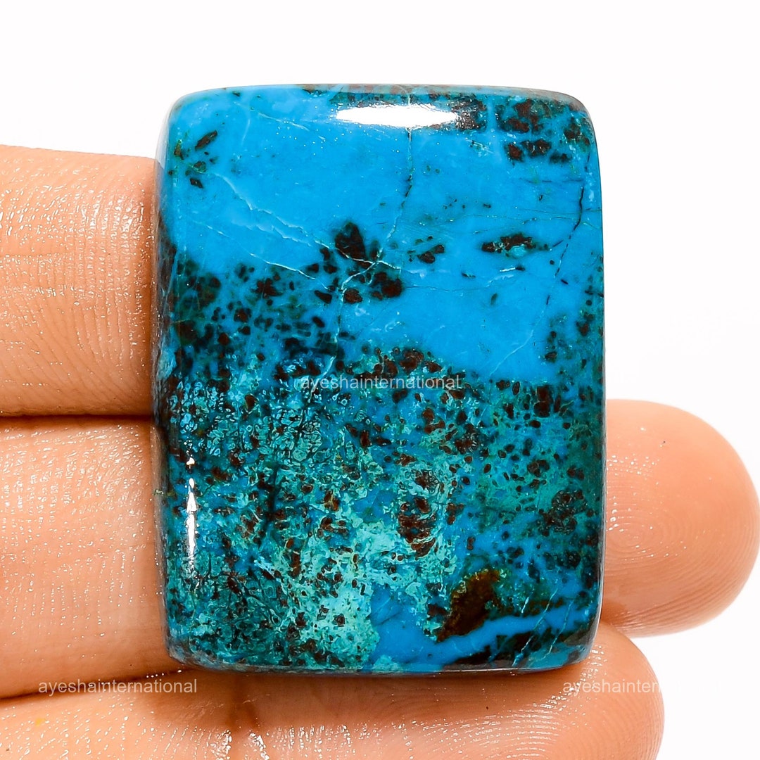 Authentic 42.00 Cts Azurite Cabochon, Blue Azurite Gemstone, Handmade ...