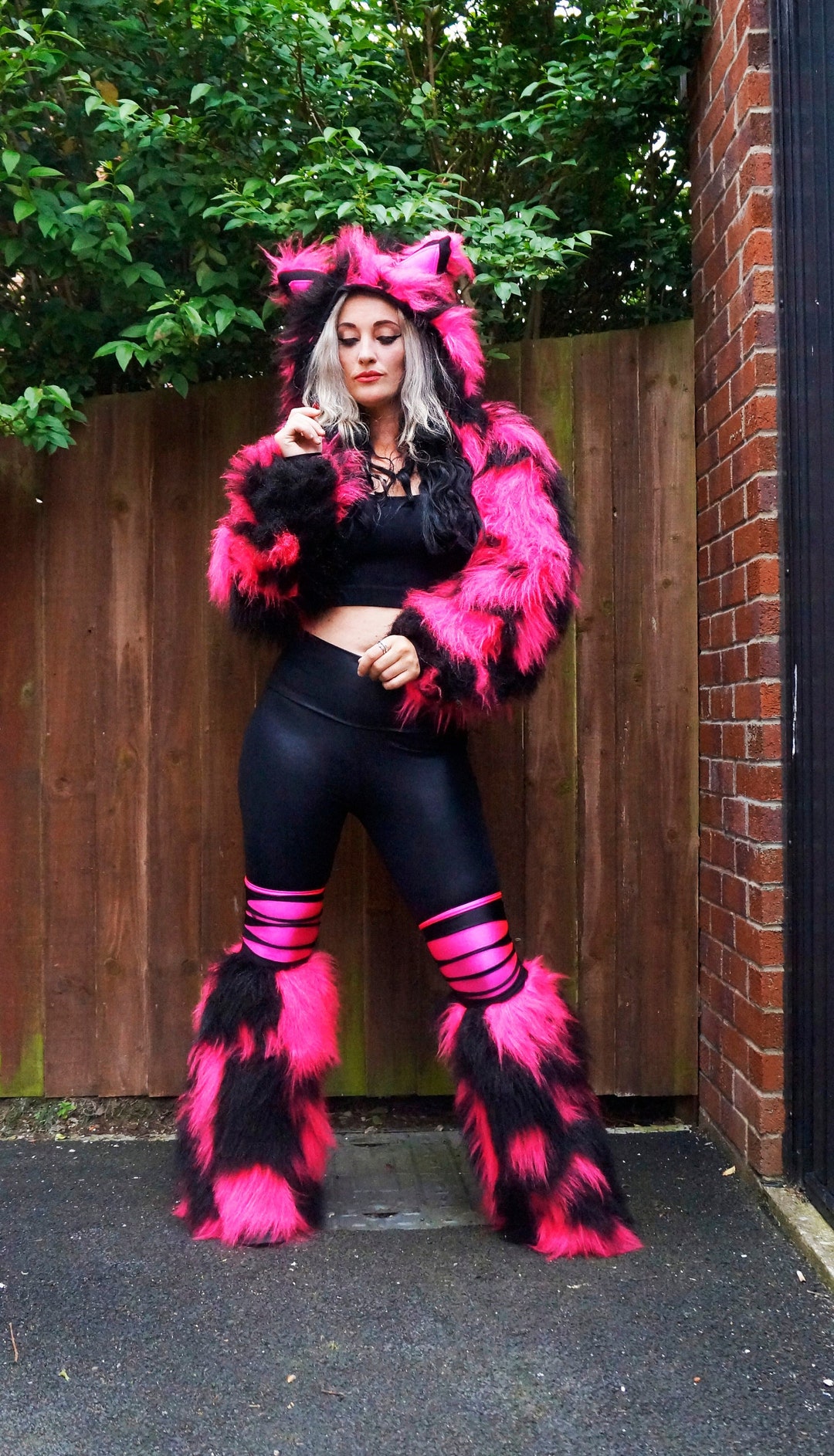 Funki-b Cat Shrug Patchwork Unique Wacky Trendy Colourful Faux Fur ...