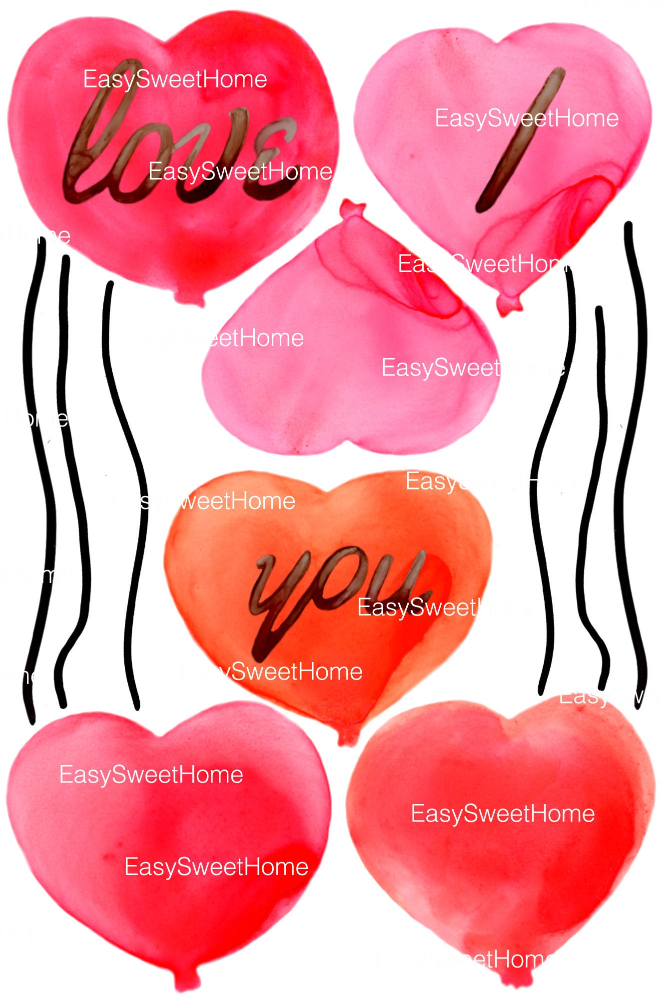 Window Stickers Floating Heart Shaped Balloons Reusable | Etsy