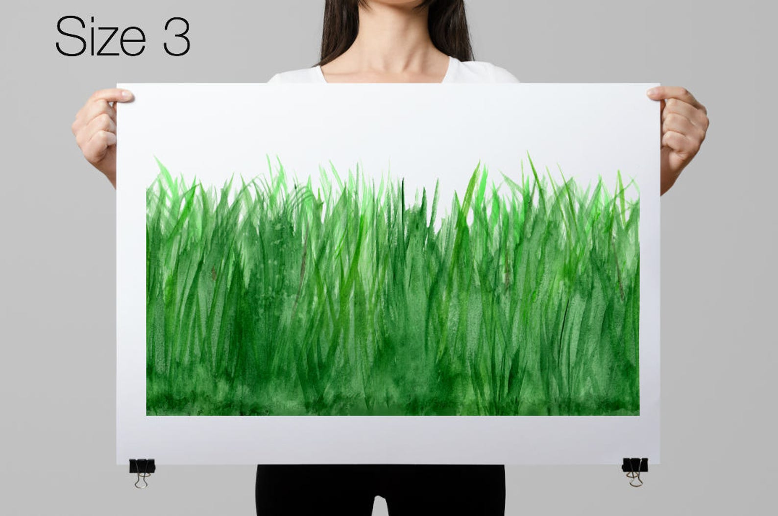Grass Wall Decals for Seamless Border, Watercolor Grass Decals for Tile ...