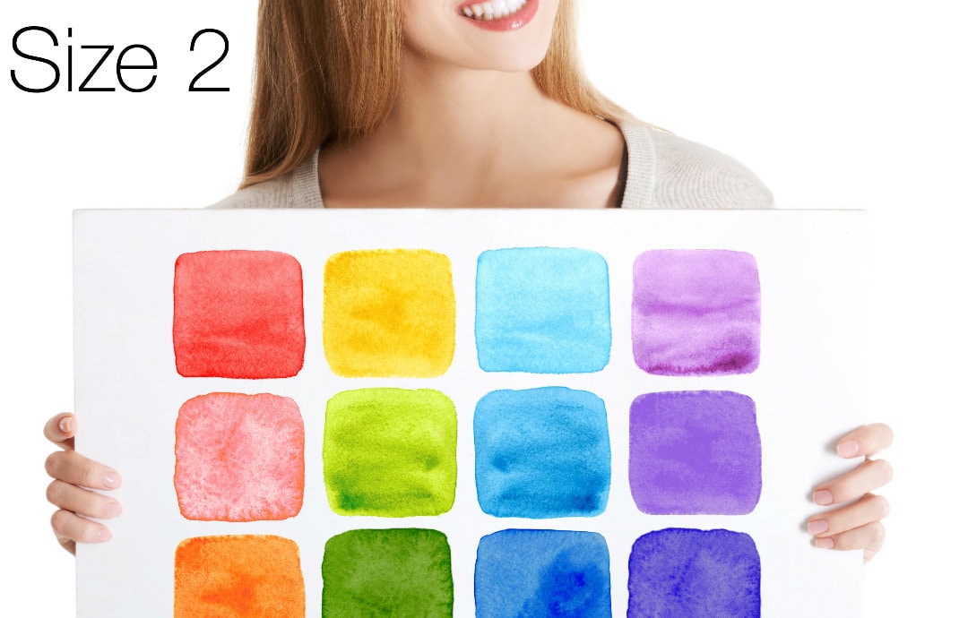 Wall Decals Watercolor Squares, Rainbow Colors, Tile Decals, Furniture ...