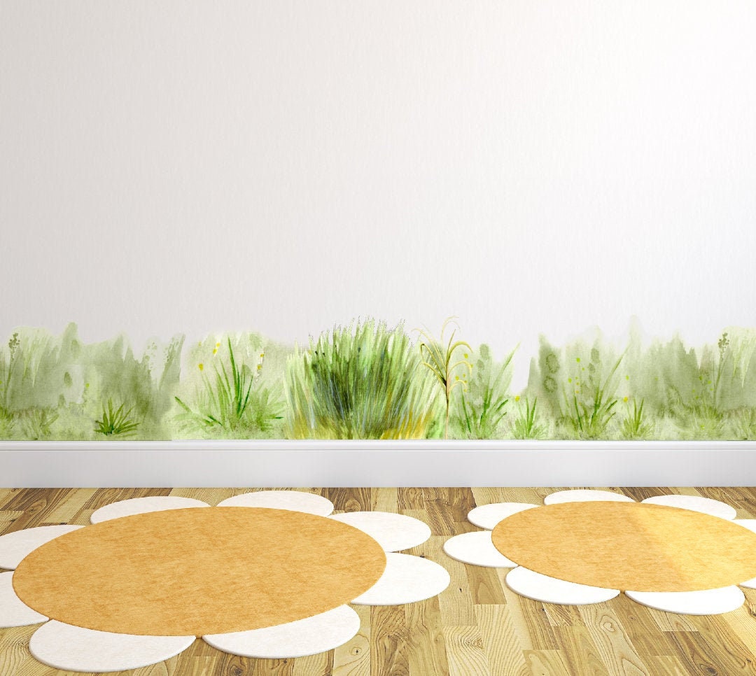 Grass Border Watercolor Wall Decal, Fresh & Functional Decals for Walls ...