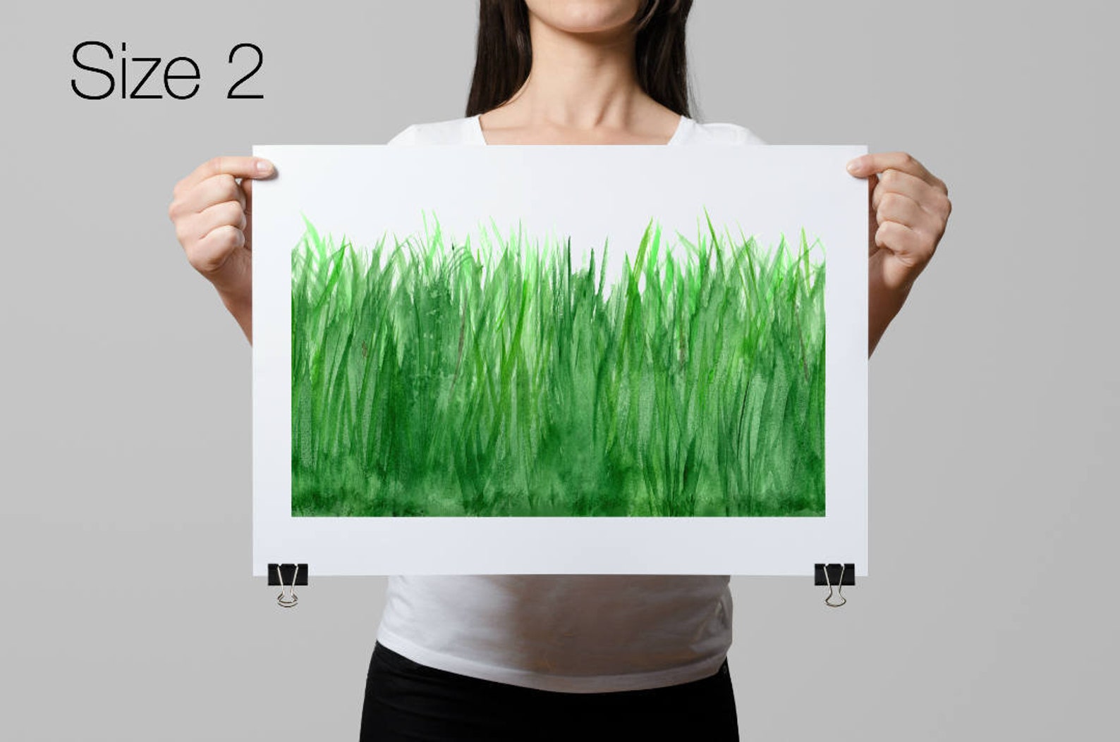 Grass Wall Decals for Seamless Border, Watercolor Grass Decals for Tile ...