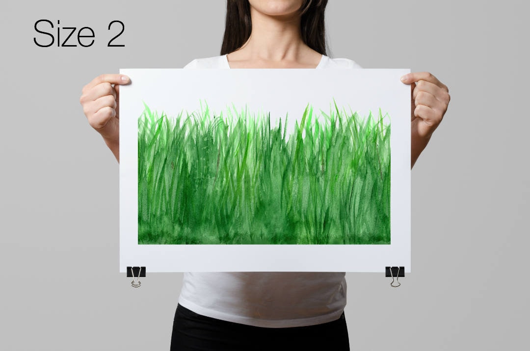 Grass Wall Decals for Seamless Border, Watercolor Grass Decals for Tile ...