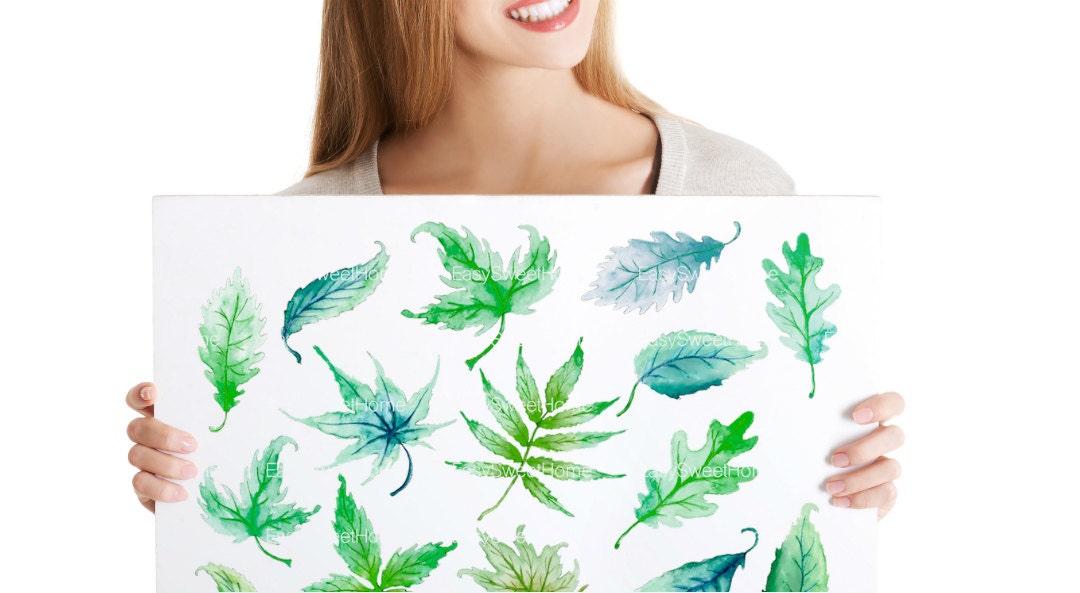 Leaf Decals Green 14-set Removable Leaf Wall Decals - Etsy