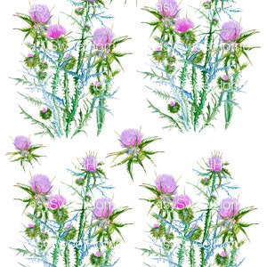 Wall Decals Thistle 10-set, Home Décor, Removable Interior Decals, Hand ...