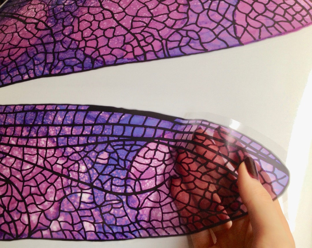 Window Decals Dragonfly Wings 2-set, Transparent Reusable Window Clings ...