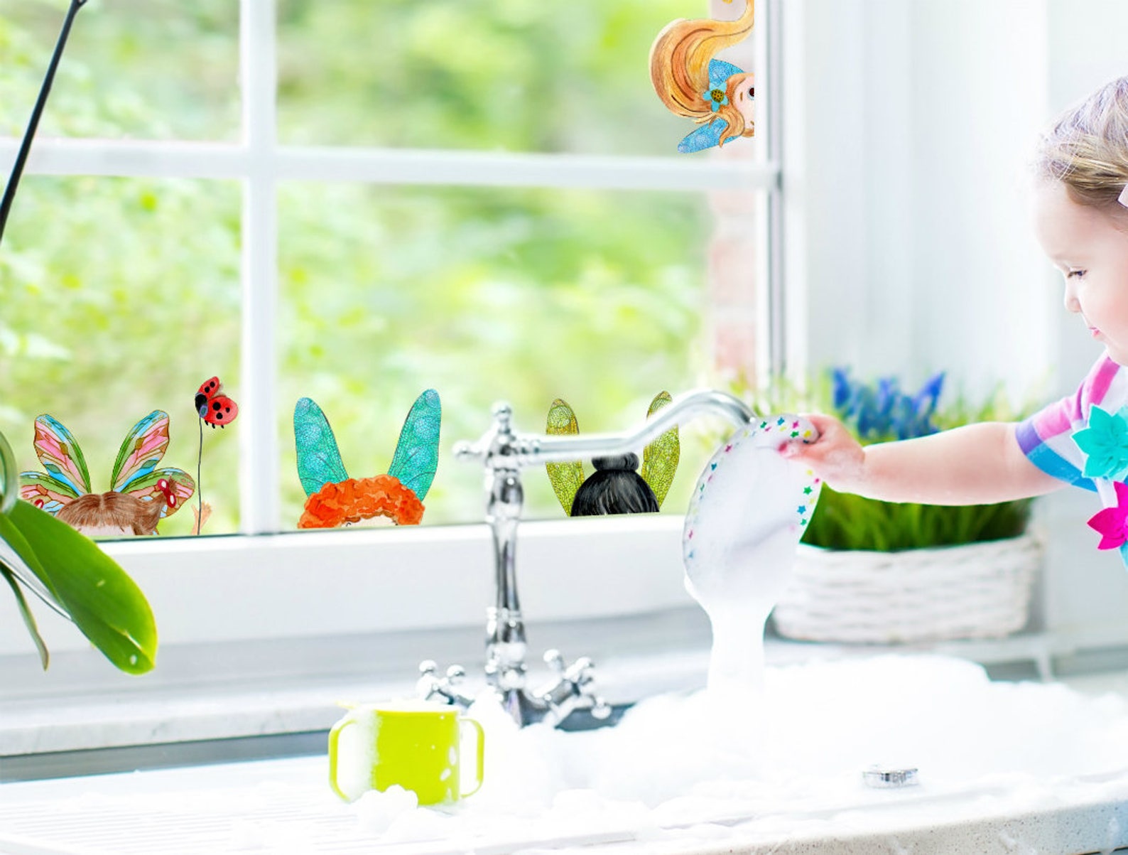 Funny Fairies Decals Peeping Fairies 9-Set Reusable Window | Etsy