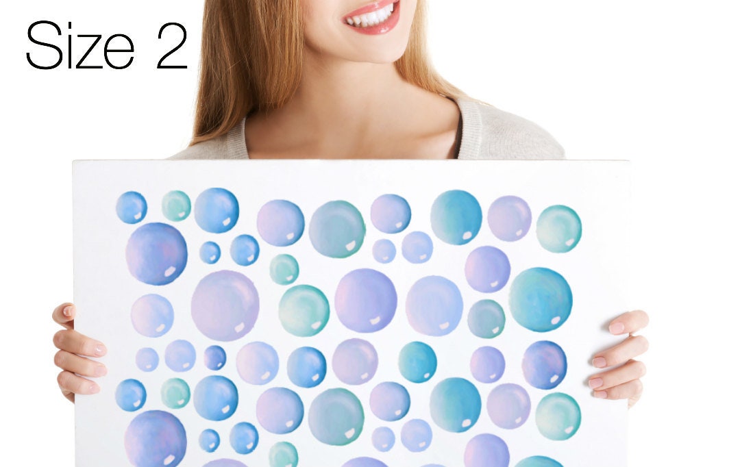 Bubbles Decals 55-set Blue - Bathroom Decals for Walls, Ceramic Tiles ...
