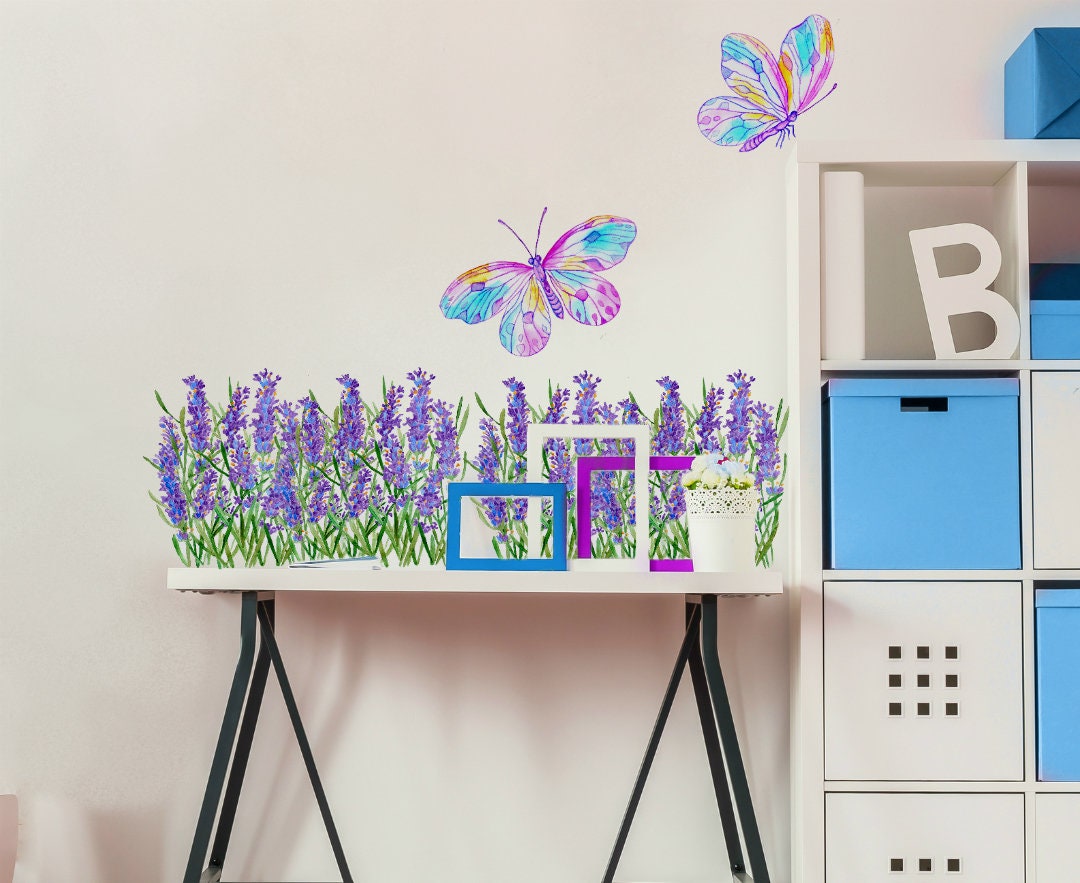 Lavender Wall Decal, Home Décor, Wall Décor, Lavender Decals for Tiles ...
