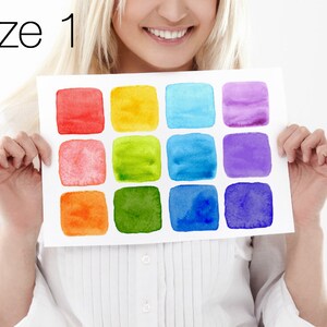 Wall Decals Watercolor Squares, Rainbow Colors, Tile Decals, Furniture ...