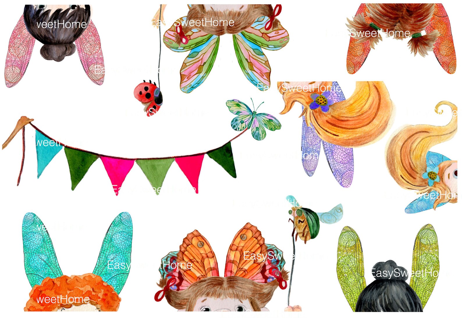 Funny Fairies Decals Peeping Fairies 9-set Reusable Window | Etsy