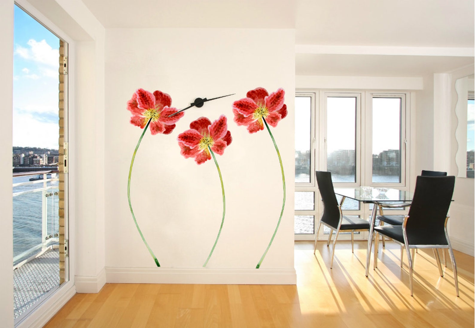 Wall Decal Large Flower, Floral Wall Decor, Tropical Flower Door Decal ...