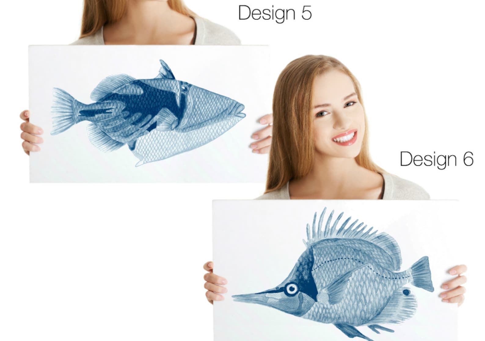 Blue Denim Fish Wall Decals Bathroom Decor Home Décor - Etsy