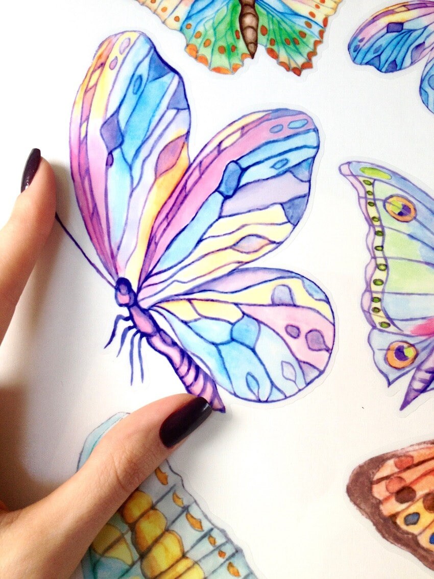 Butterfly Wall Decals 9-Set Bathroom Decor Decals for | Etsy