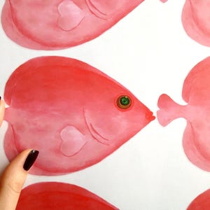 Wall Decals Heart Shaped Fish, Bathroom Decals for Tiles, Walls and ...