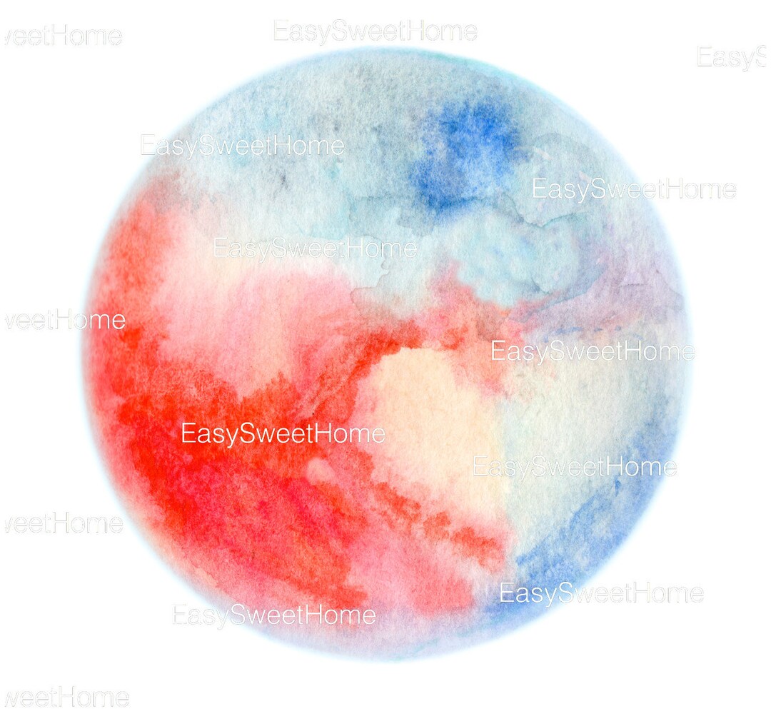 Wall Decal Pluto Planet - Contemporary Wall Décor, Watercolour ...