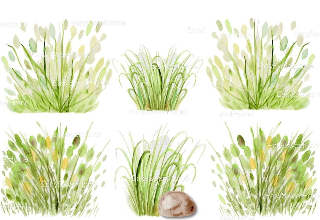 Watercolor Grass Wall Decals - Sectioned, Fresh & Functional Interior ...