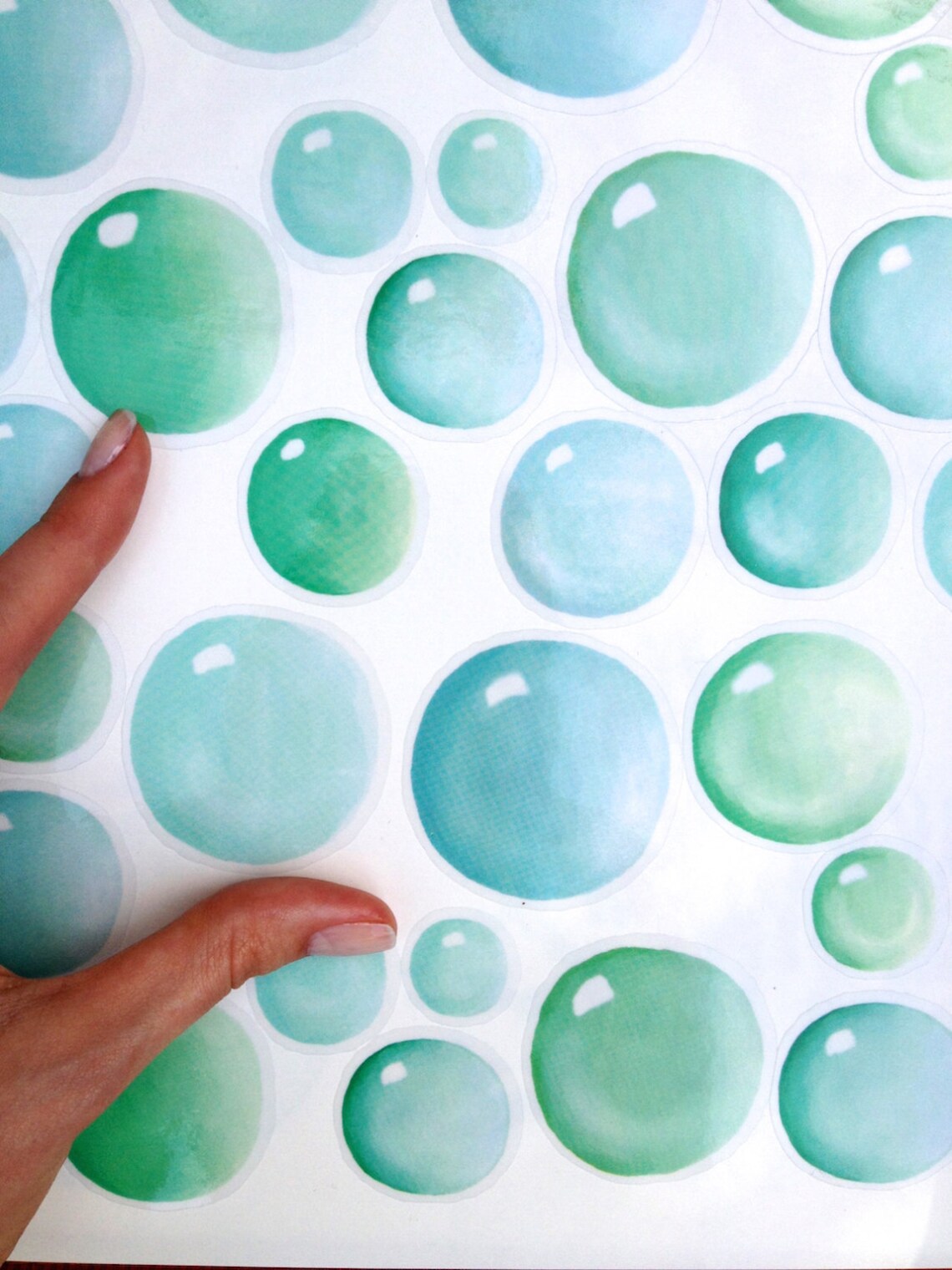 Bubbles Wall Decals 55-set Green Bathroom Decals for Walls - Etsy