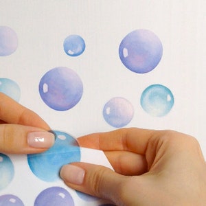 Bubbles Decals 55-set Blue - Bathroom Decals for Walls, Ceramic Tiles ...