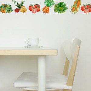 Wall Decals Vegetables 7-set Back Splash Decals for Kitchen, Hand ...