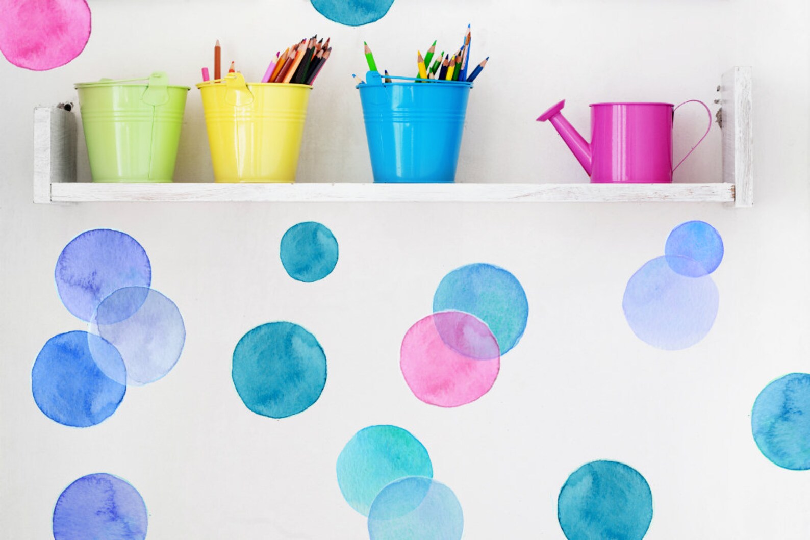 Wall Decals Watercolor Circles Rainbow Colors Tile Decals - Etsy