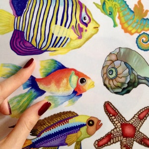 Tropical Fish Decals, 10 Wall Decals Fish, Home Décor, Bathroom Décor ...