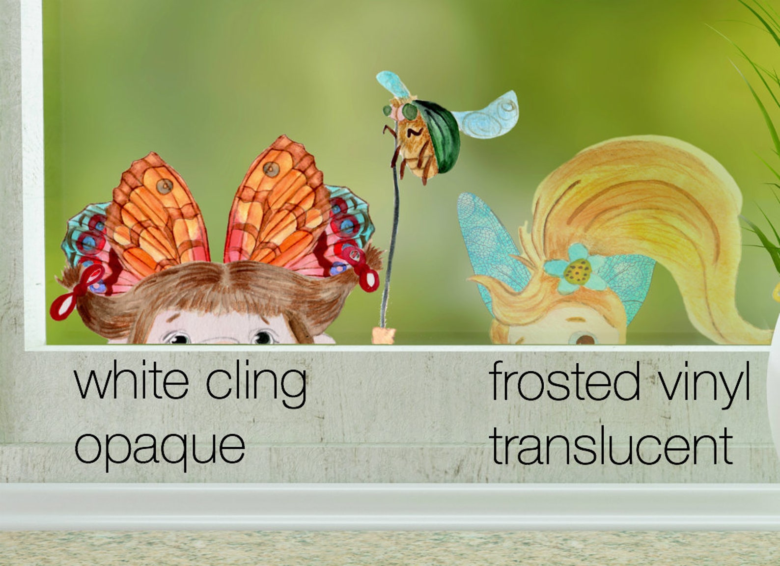 Funny Fairies Decals Peeping Fairies 9-Set Reusable Window | Etsy