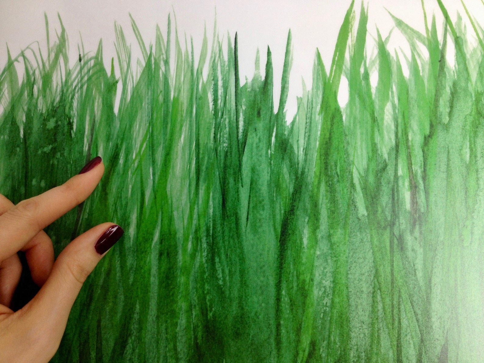 Grass Wall Decals for Seamless Border, Watercolor Grass Decals for Tile ...
