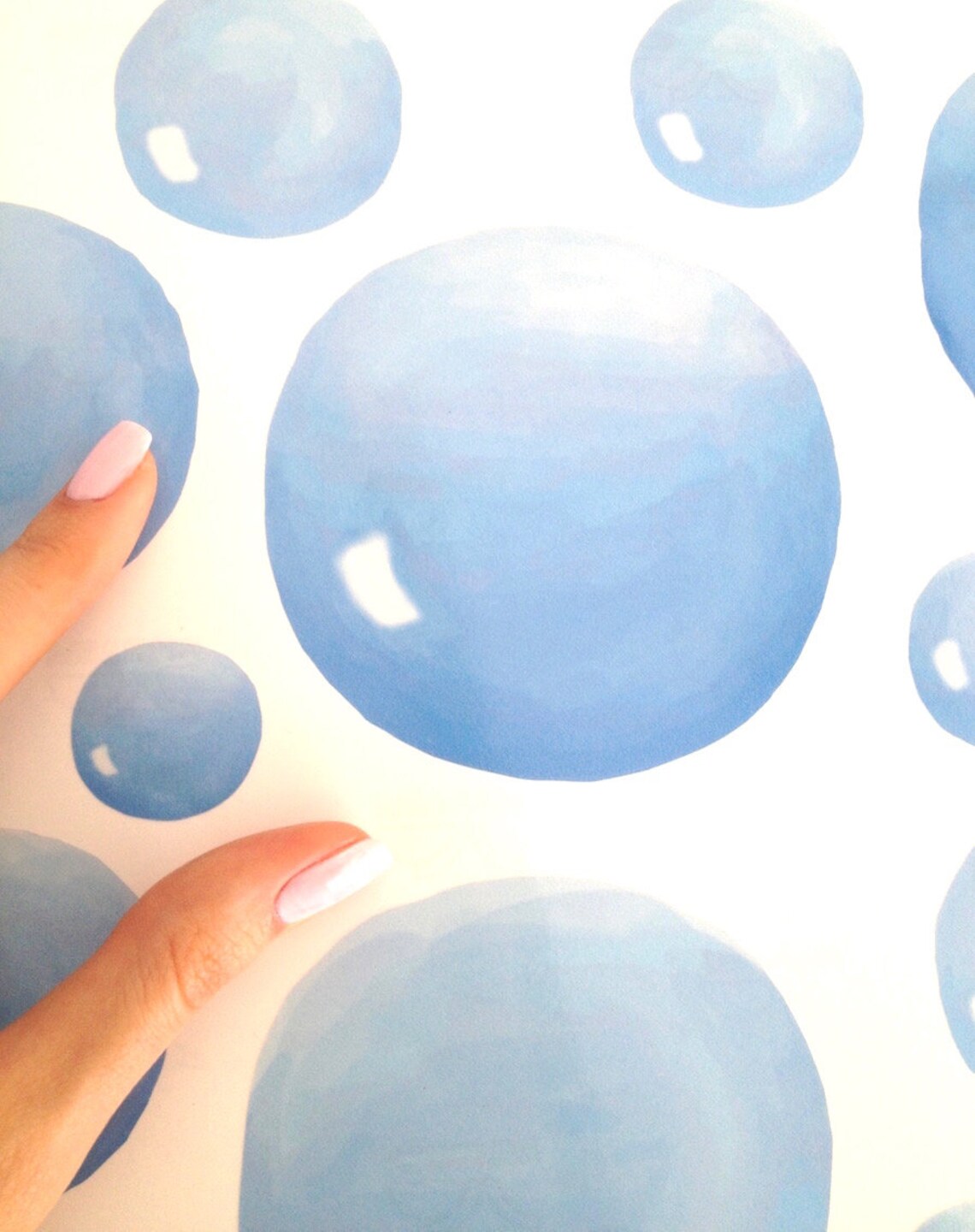 Wall Decals Bubbles 23-set Blue Watercolor Bubble Decals for - Etsy