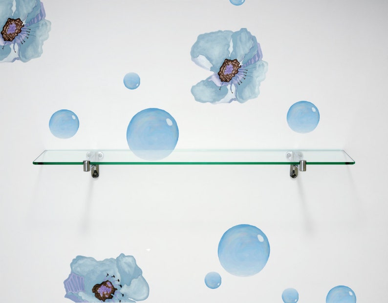 Wall Decals Bubbles 23-set Blue, Watercolor Bubble Decals for Bathroom ...