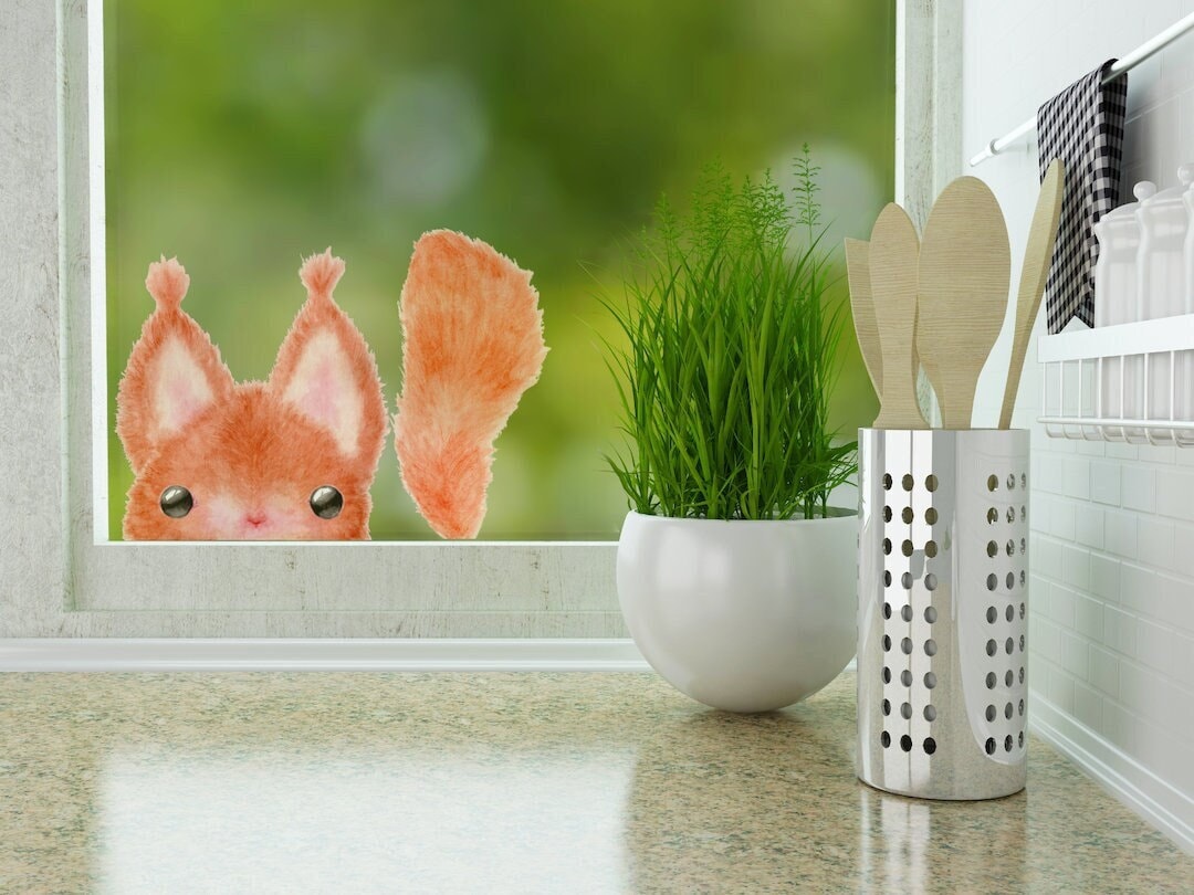 NEW Window Sticker Baby Squirrel 2-set - Woodland Art Decoration ...
