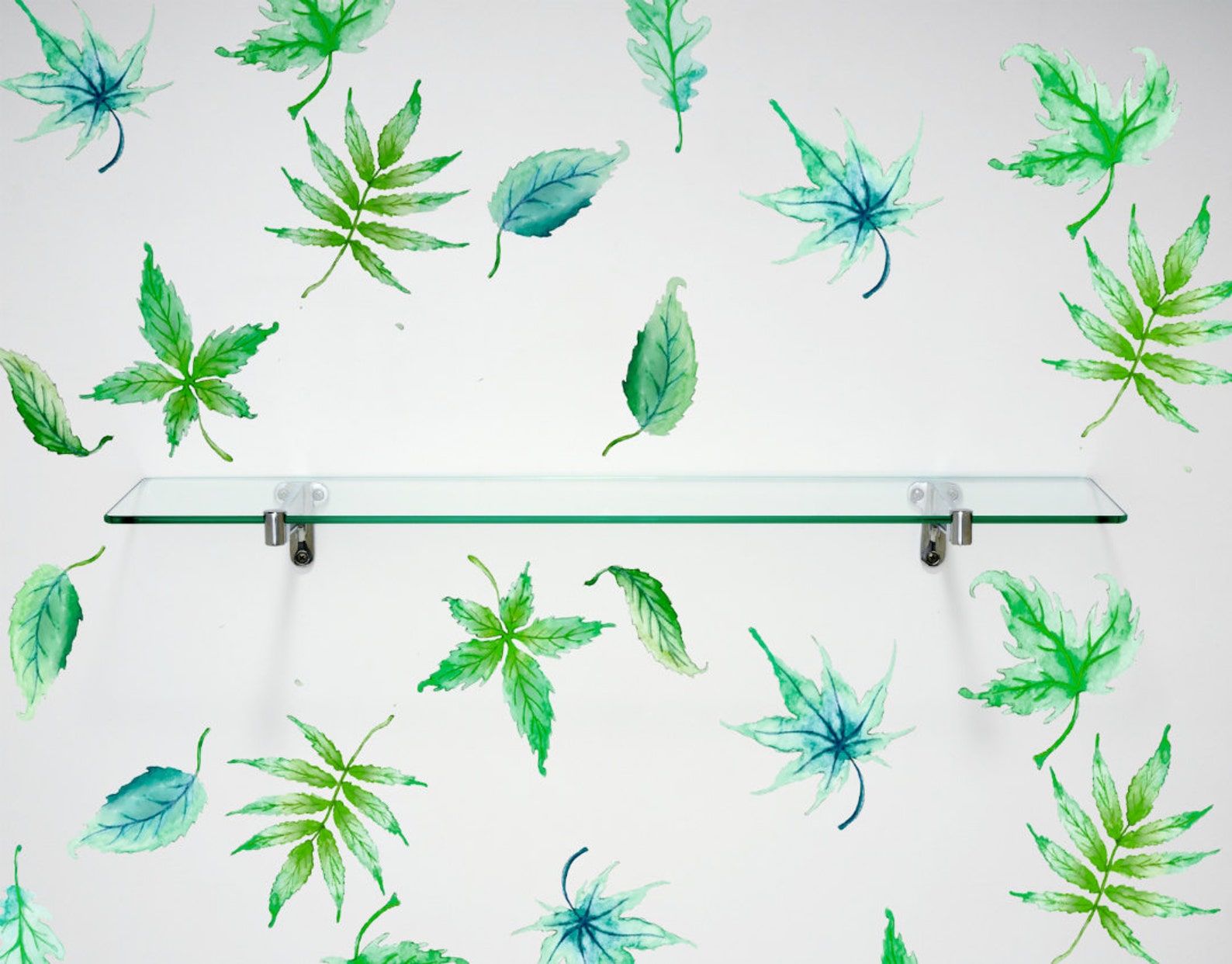 Leaf Decals Green 14-set Removable Leaf Wall Decals - Etsy