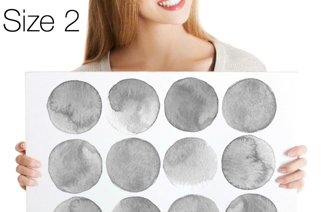 Wall Decals Watercolor Circles, Shades of Grey, Tile Decals, Furniture ...