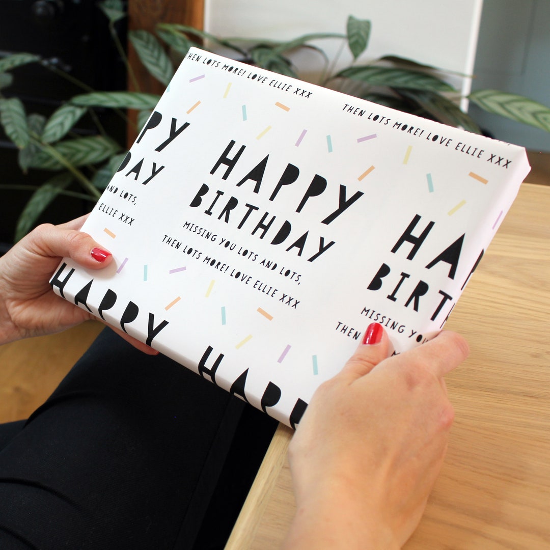 Happy Birthday, Personalised Wrapping Paper / Birthday Gift Wrap - Etsy