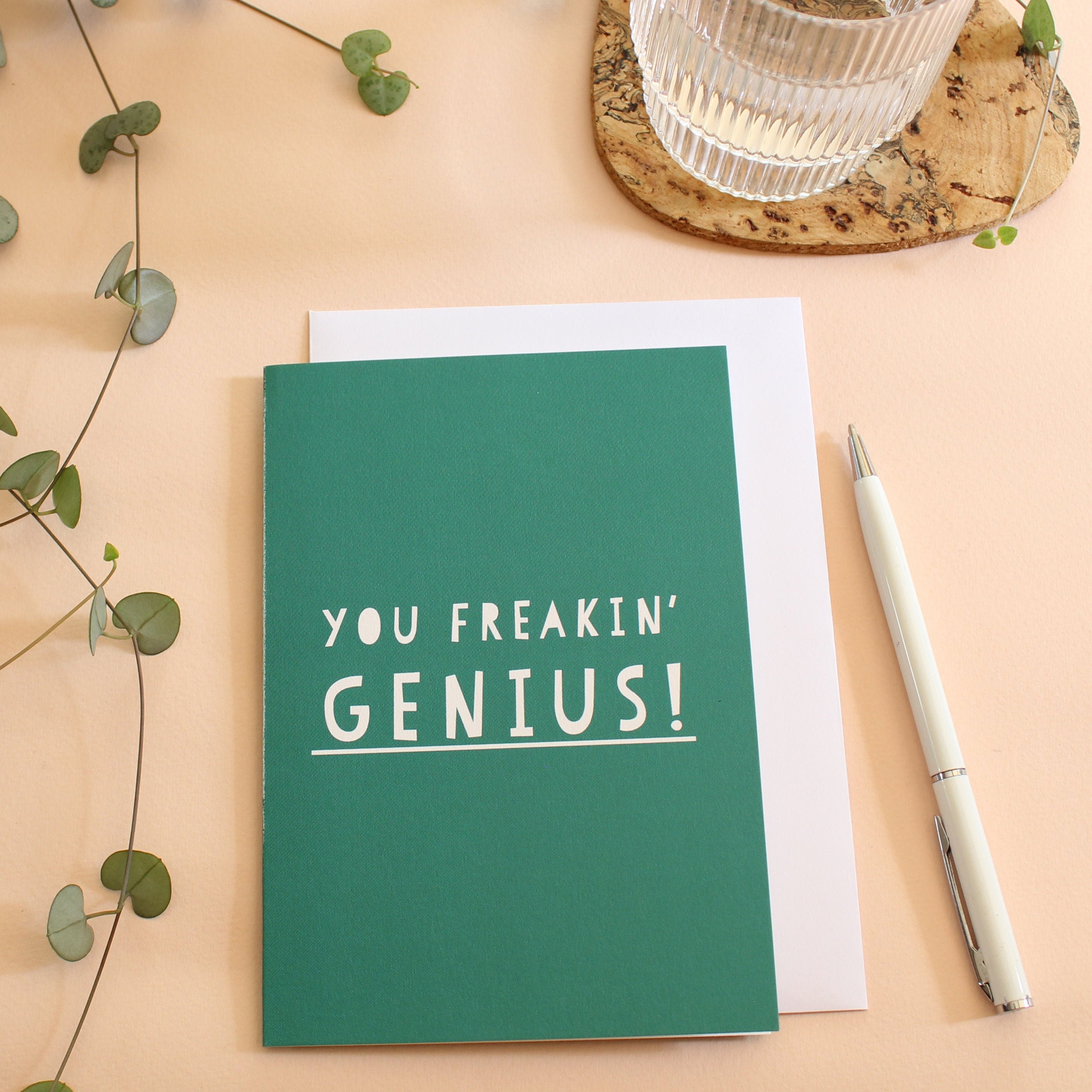 Freakin' Genius Wordy Card - Etsy