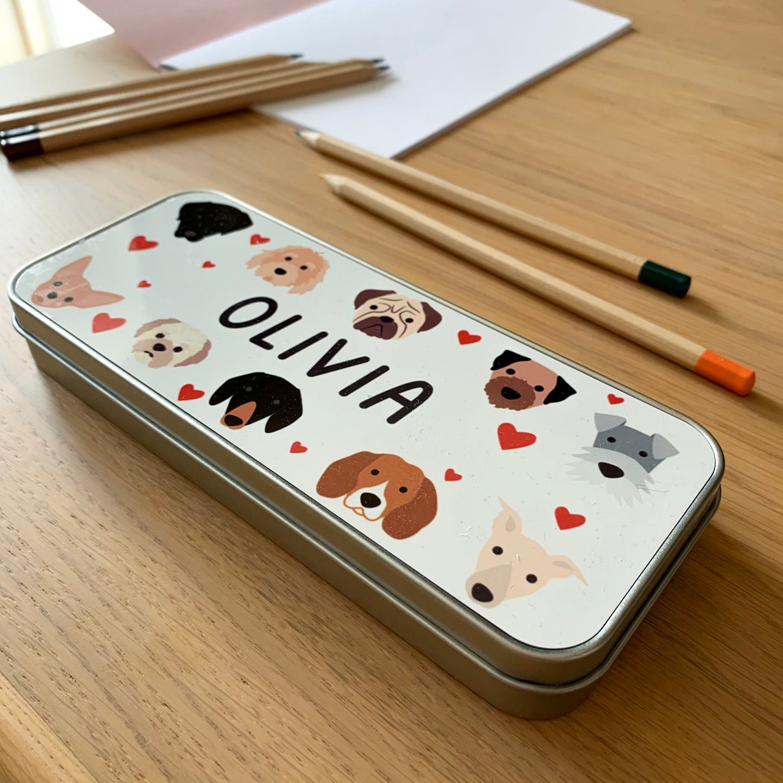 Personalised Dog Tinned Pencil Case - Etsy