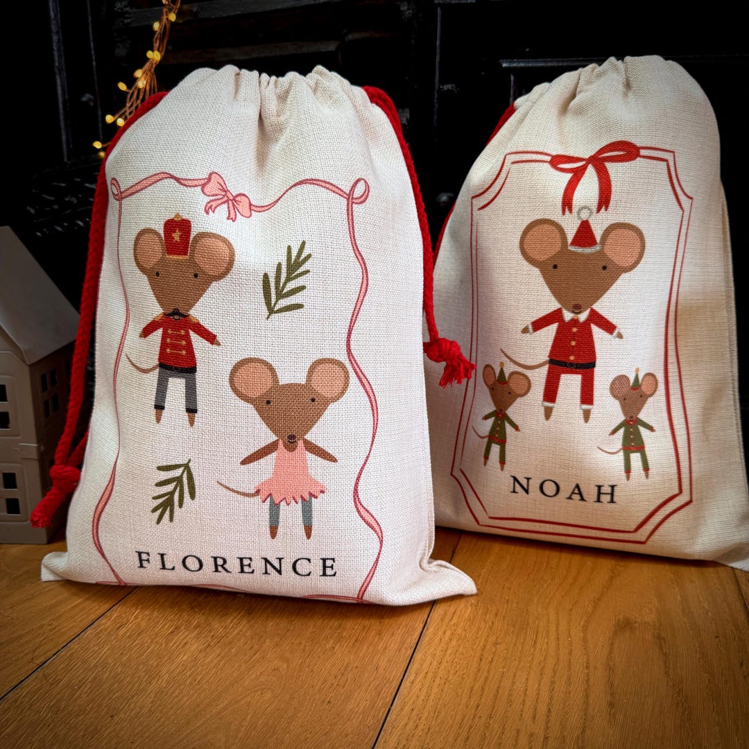 Personalised Christmas Eve Mouse Sack - Etsy