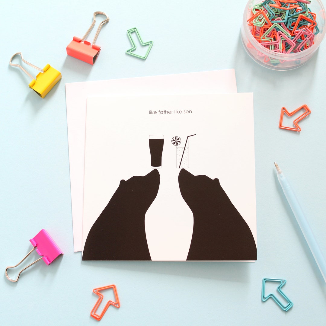 Like Father Like Son Bear Card: Father's Day, Birthday - Etsy