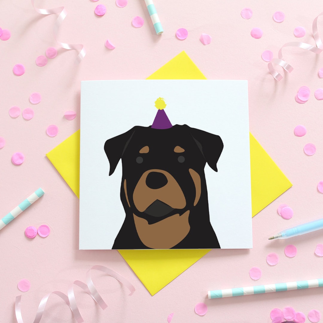 Rottweiler Birthday Dog Card - Etsy