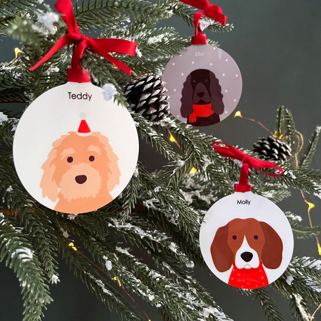 Personalised Christmas Dog Bauble / Christmas Tree Ornament - Etsy