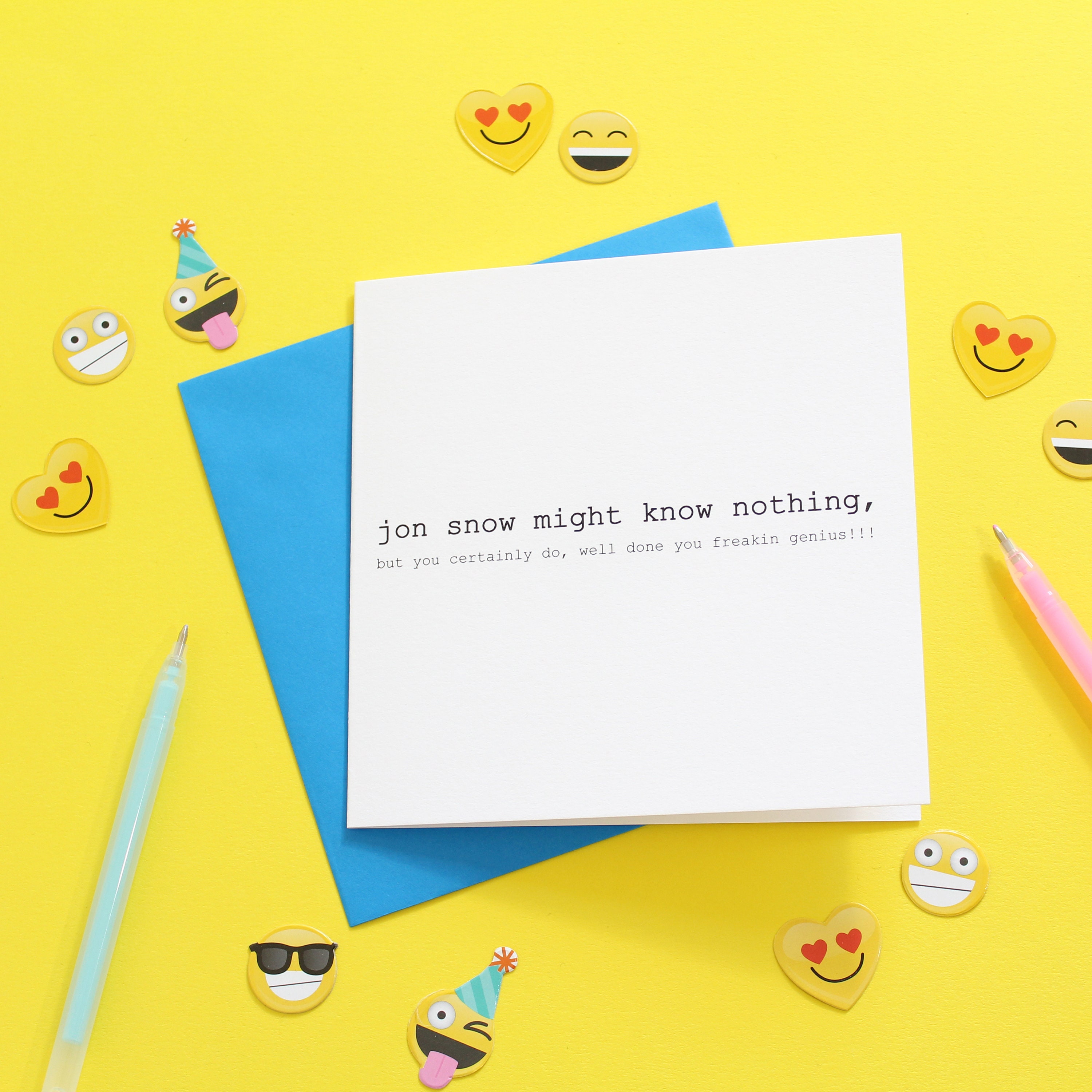 Jon Snow May Know Nothing Card / Jon Snow / Funny Card / GOT - Etsy