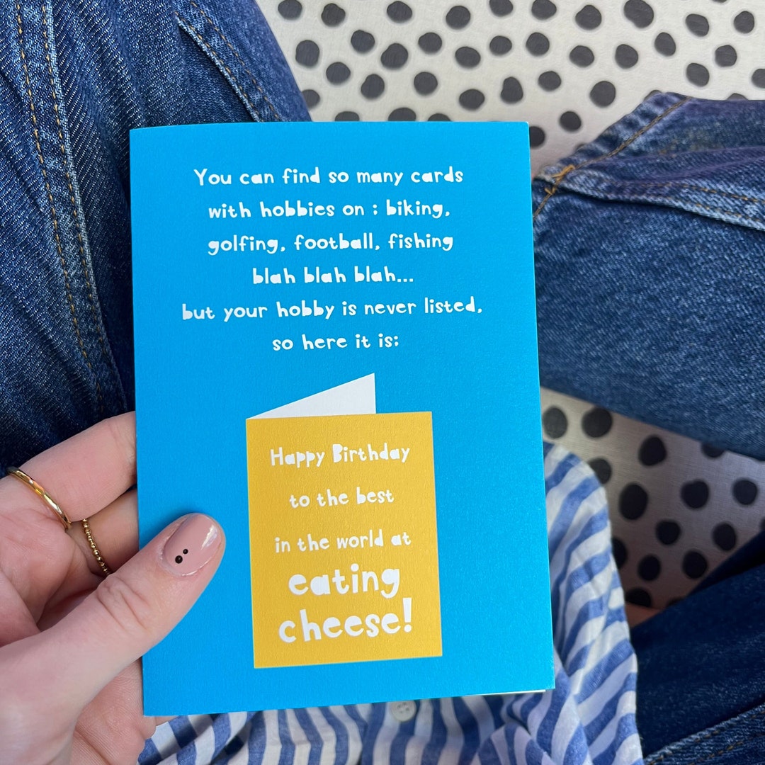 Silly Cheese Eating Birthday, Wordy Card - Etsy