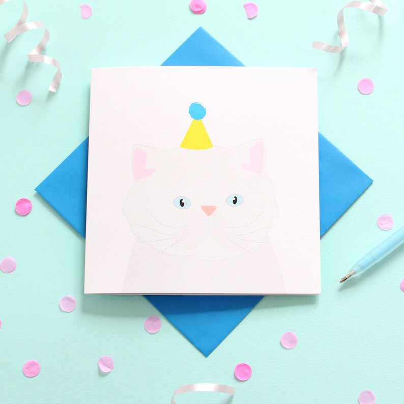 Personalised Cat Birthday Party Hat Wrapping Paper - Etsy
