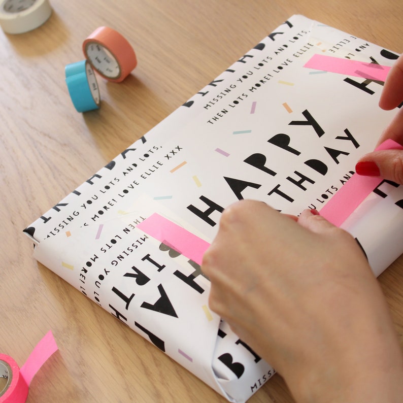 Happy Birthday Personalised Wrapping Paper / Birthday Gift | Etsy