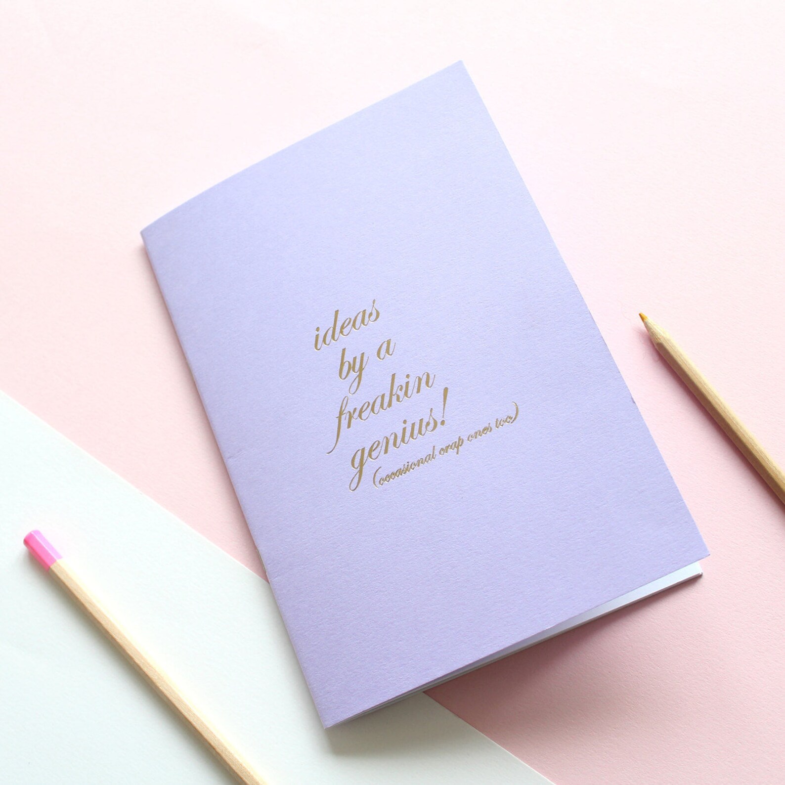Ideas by A Freakin Genius Notebook / Gold Foil Notebook / Stationery - Etsy