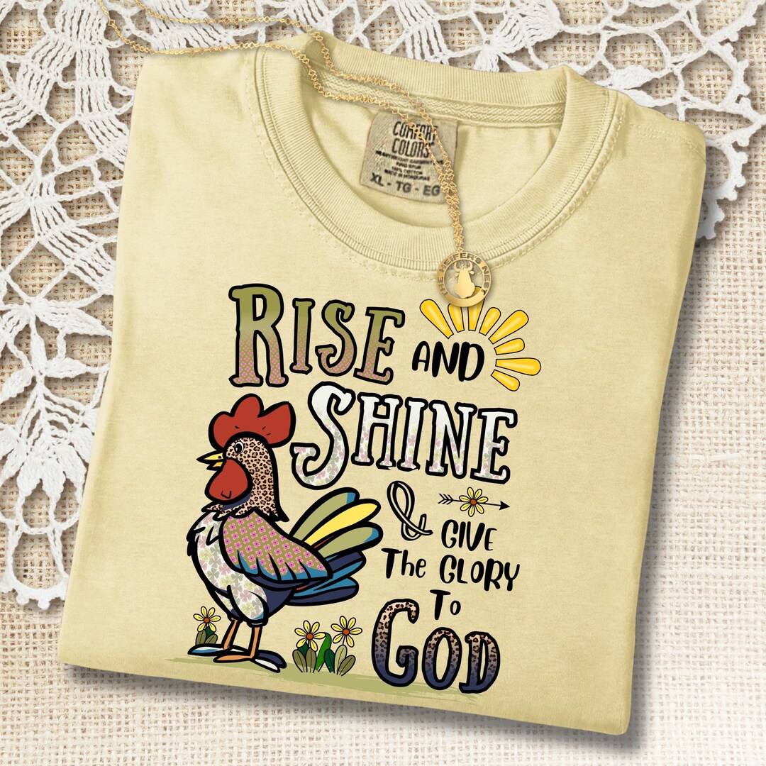 Christian Rise and Shine Rooster PNG, Glory to God Design (digital ...