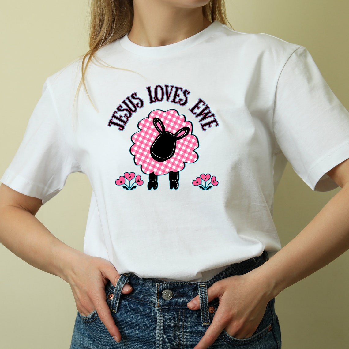 Jesus Loves Ewe PNG, Jesus Loves You Png, Sheep PNG Sublimation Design ...