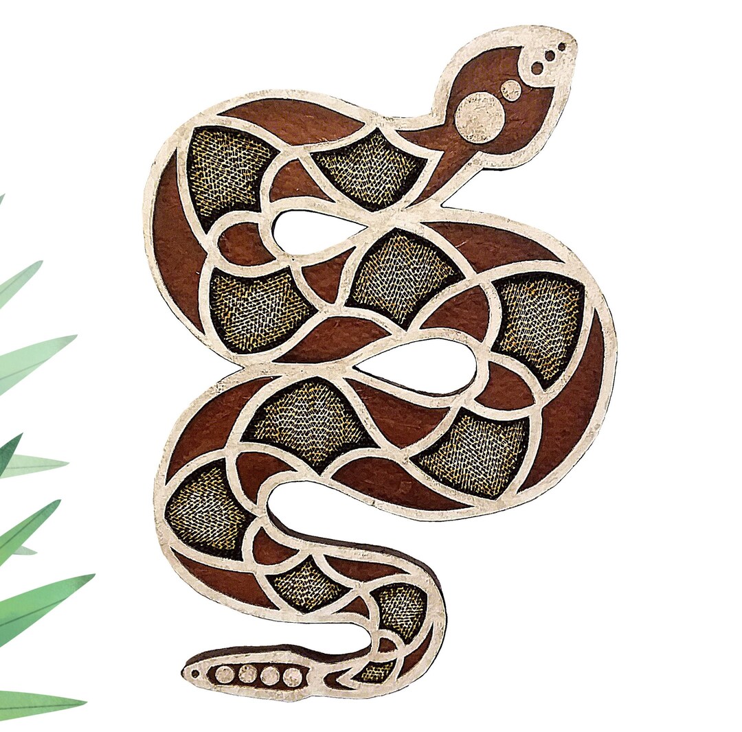 Paper Mache Snake Sculpture Wall Art, Rattlesnake Wall Decor, Western ...