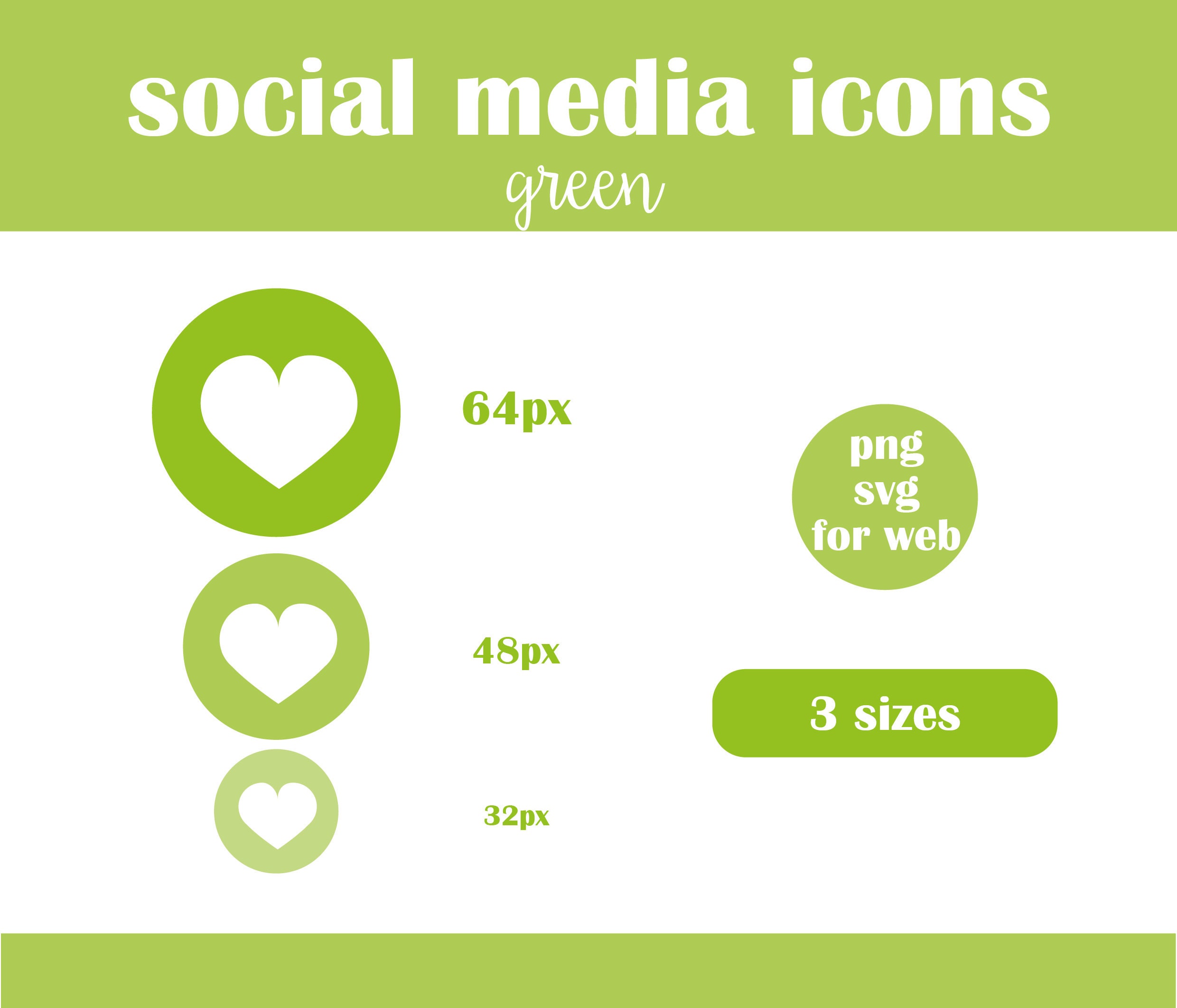 Green Monochromatic Social Media Icons - Web and Print Ready - Bundle ...